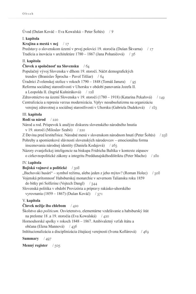 Spoločnosť na Slovensku v dlhom 19. storočí – Historický ústav SAV, v. v. i.